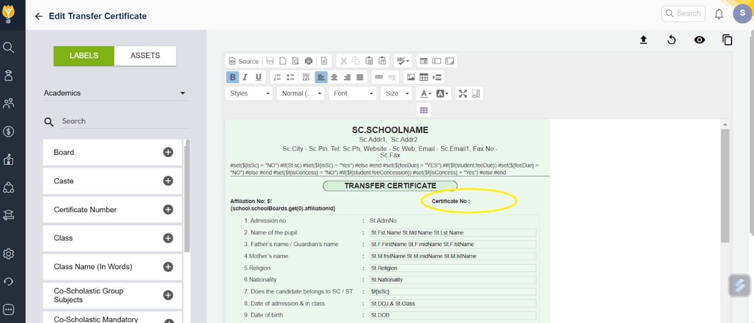 How can I resolve the issue if the certificate number in the TC is ...