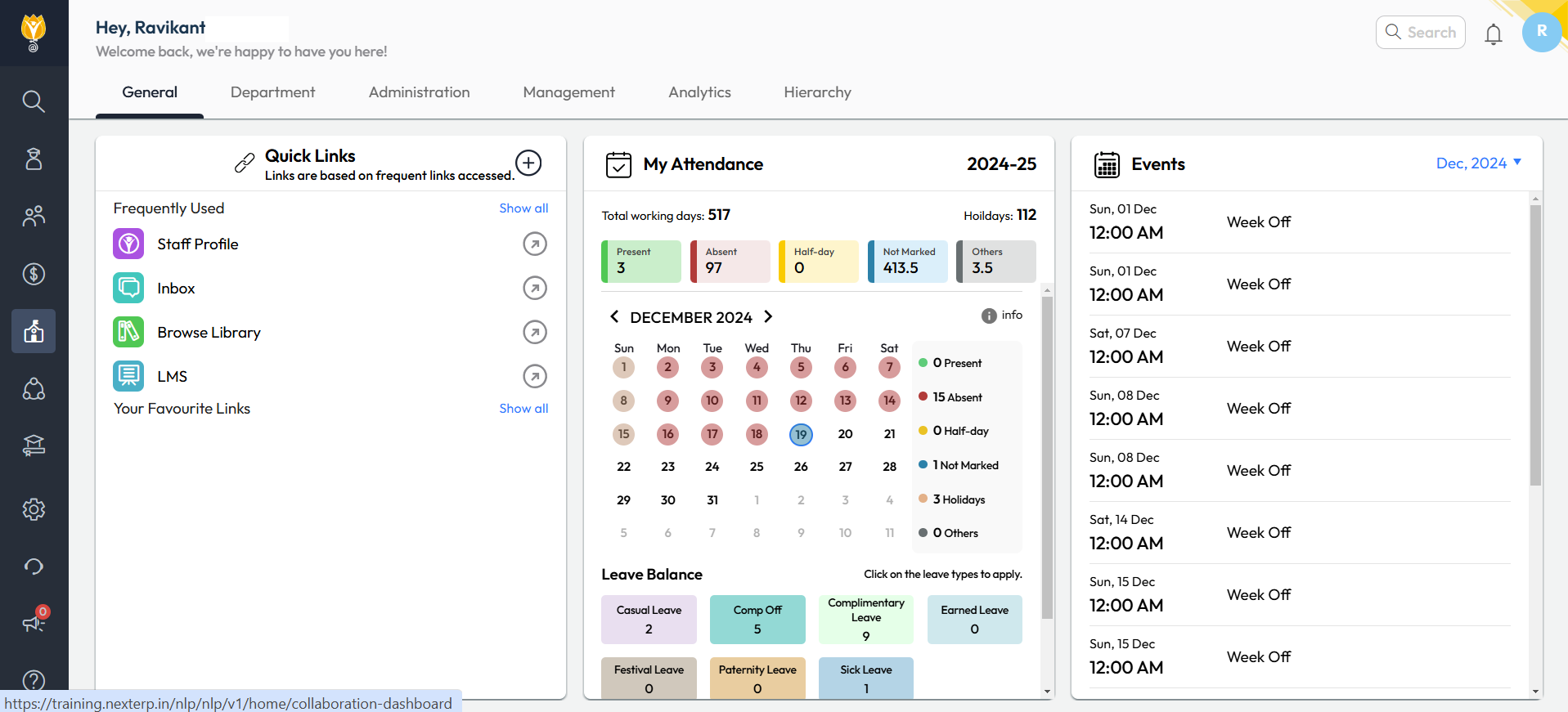 How can a staff member log in to their account using the “Sign in with ...