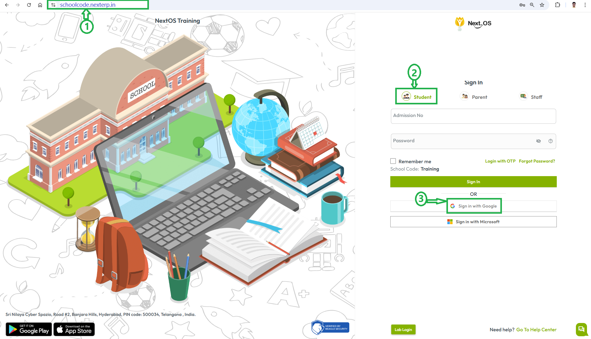 How can a student log in to their account using “Sign in with Google ...