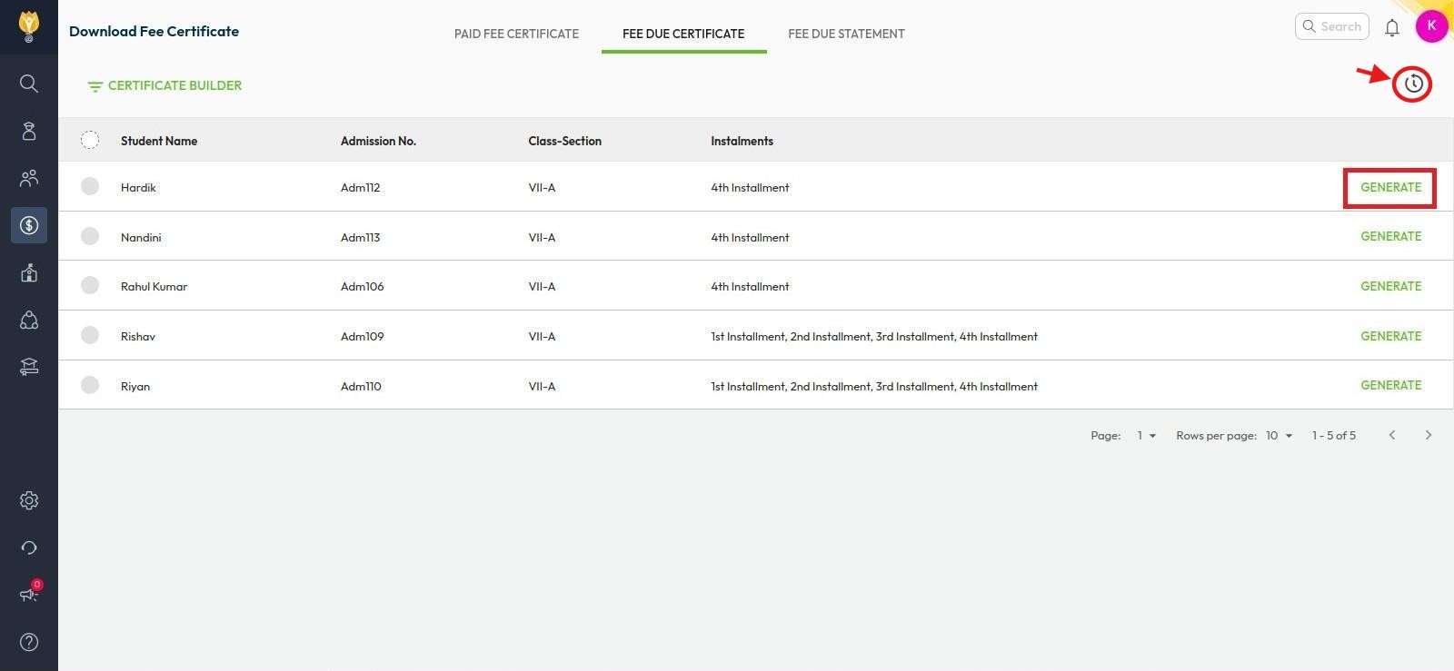 How can I generate and download a fee due certificate? – NextOS Help Center